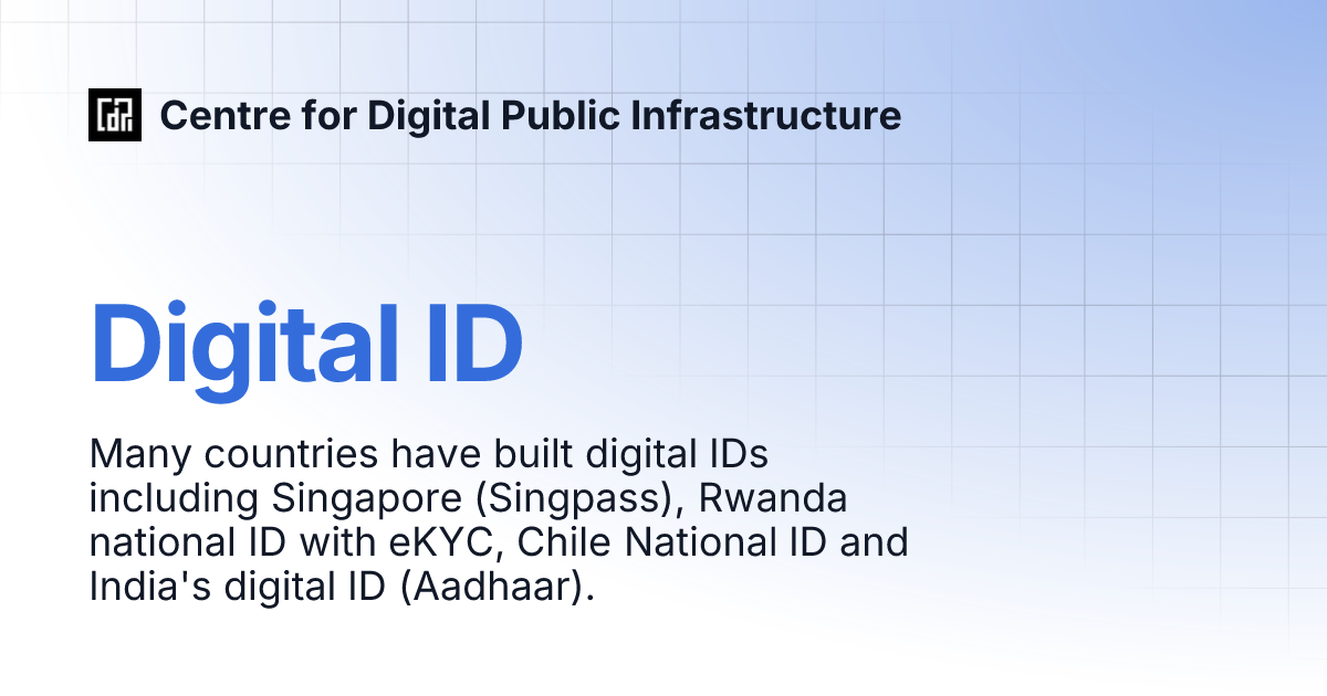 Digital ID | Centre for Digital Public Infrastructure